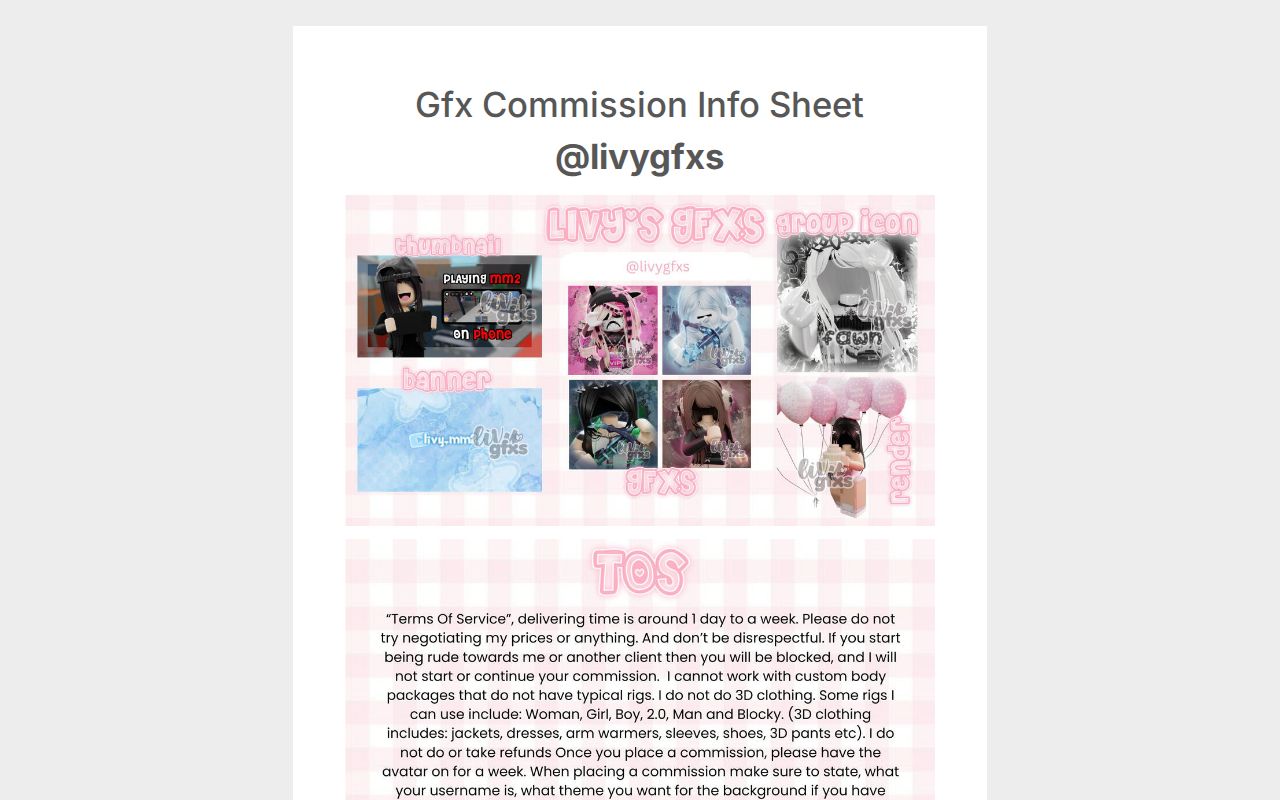 gfx commission info sheet